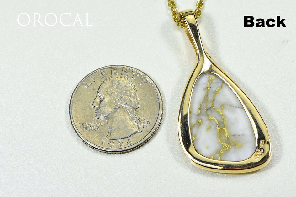 Gold Quartz Pendant "Orocal" PSC100QX Genuine Hand Crafted Jewelry - 1