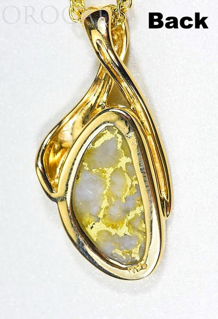 Gold Quartz Pendant "Orocal" PN827QX Genuine Hand Crafted Jewelry - 14