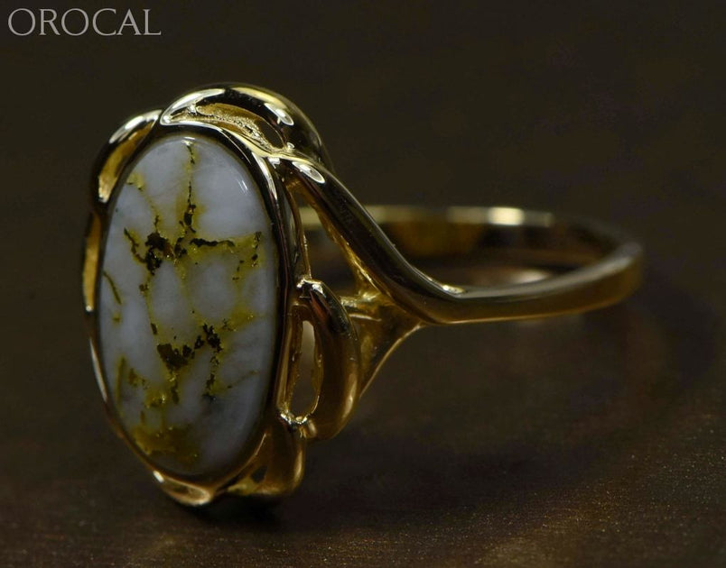 Gold Quartz Ring "Orocal" RL754Q Genuine Hand Crafted Jewelry - 14K Go