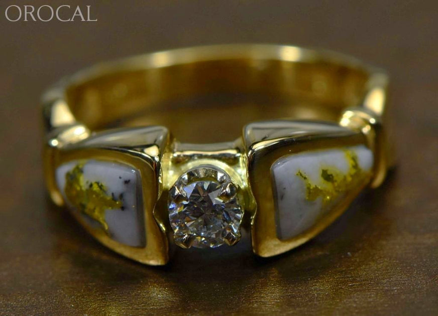 Gold Quartz Ring "Orocal" RL988DQE Genuine Hand Crafted Jewelry - 14K
