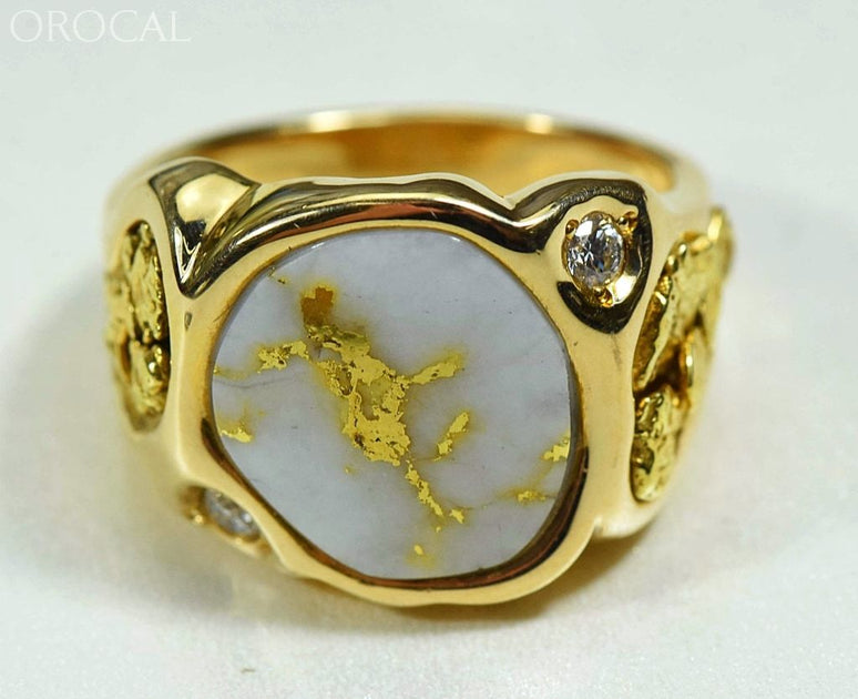 Gold Quartz Ring "Orocal" RM518D20Q Genuine Hand Crafted Jewelry - 14K